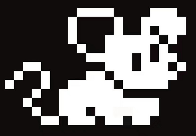 1bit Pixel Game Art Of Mouse by Crystal