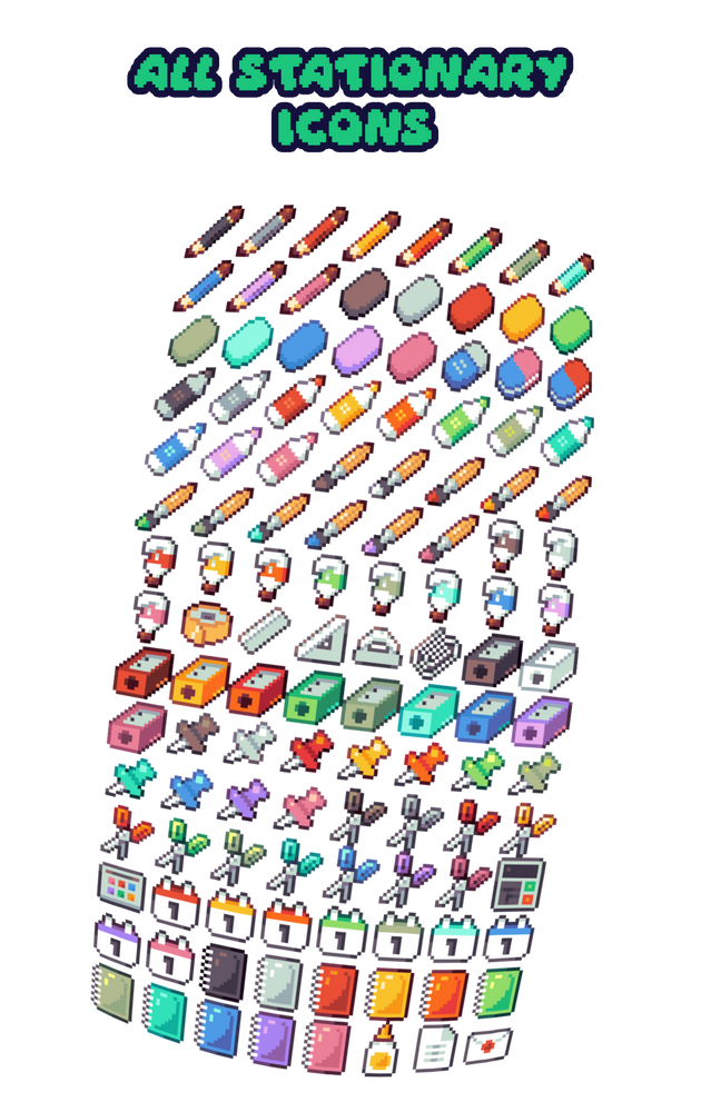 Stationary icons - 16x16 pixel icons by RoleyMoth