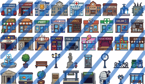 Update of city building art - 45x City Buildings & Offices Pixel Art ...