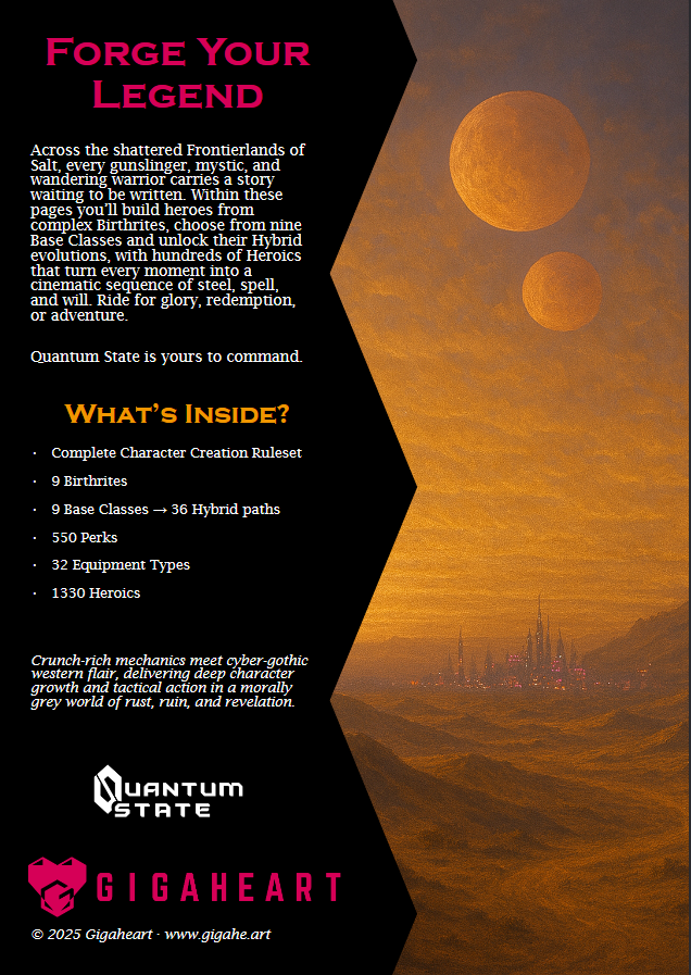 Quantum State: Character's Handbook - Light Edition by Gigaheart