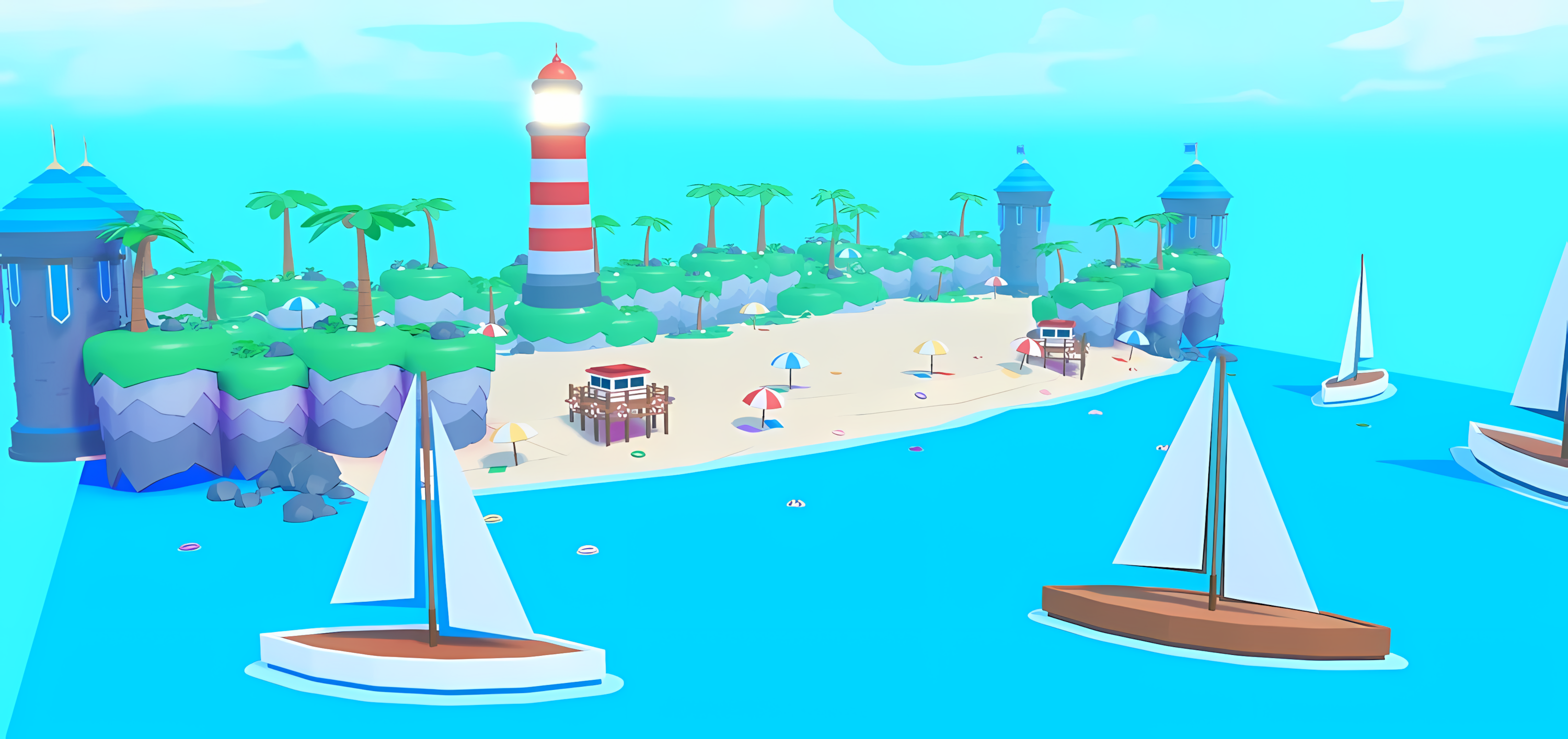 Low Poly Beach Asset Pack by Ryvion Studios