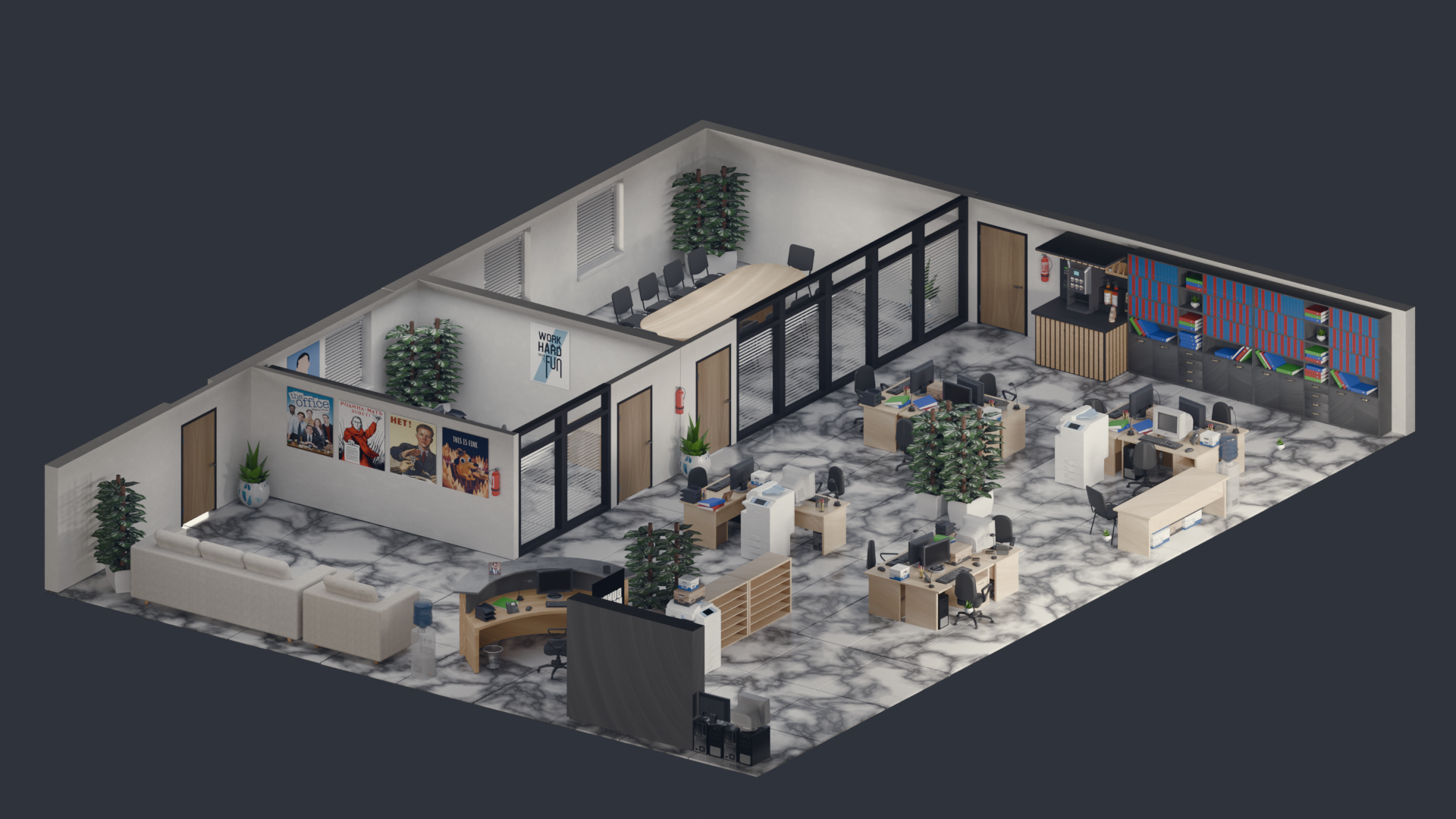 Office asset pack for game by midori_ar