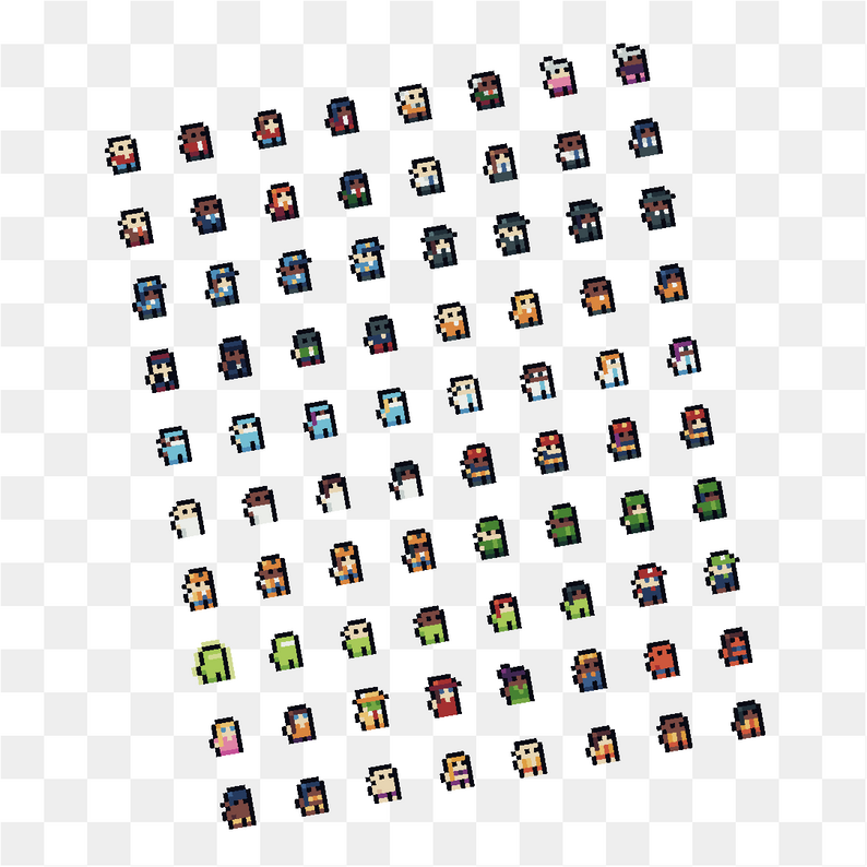 Smawl Folks - Modern Sprites - Palette B by Adam Childs