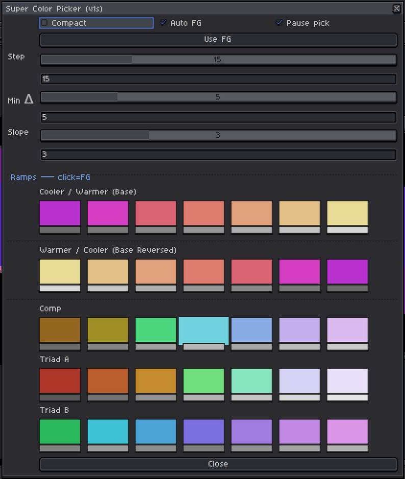 Super Color Picker for Aseprite (Script) by FBEpyon