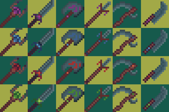 150+ Medieval Fantasy Tools & Weapons [16x16] by SlapMeLeft