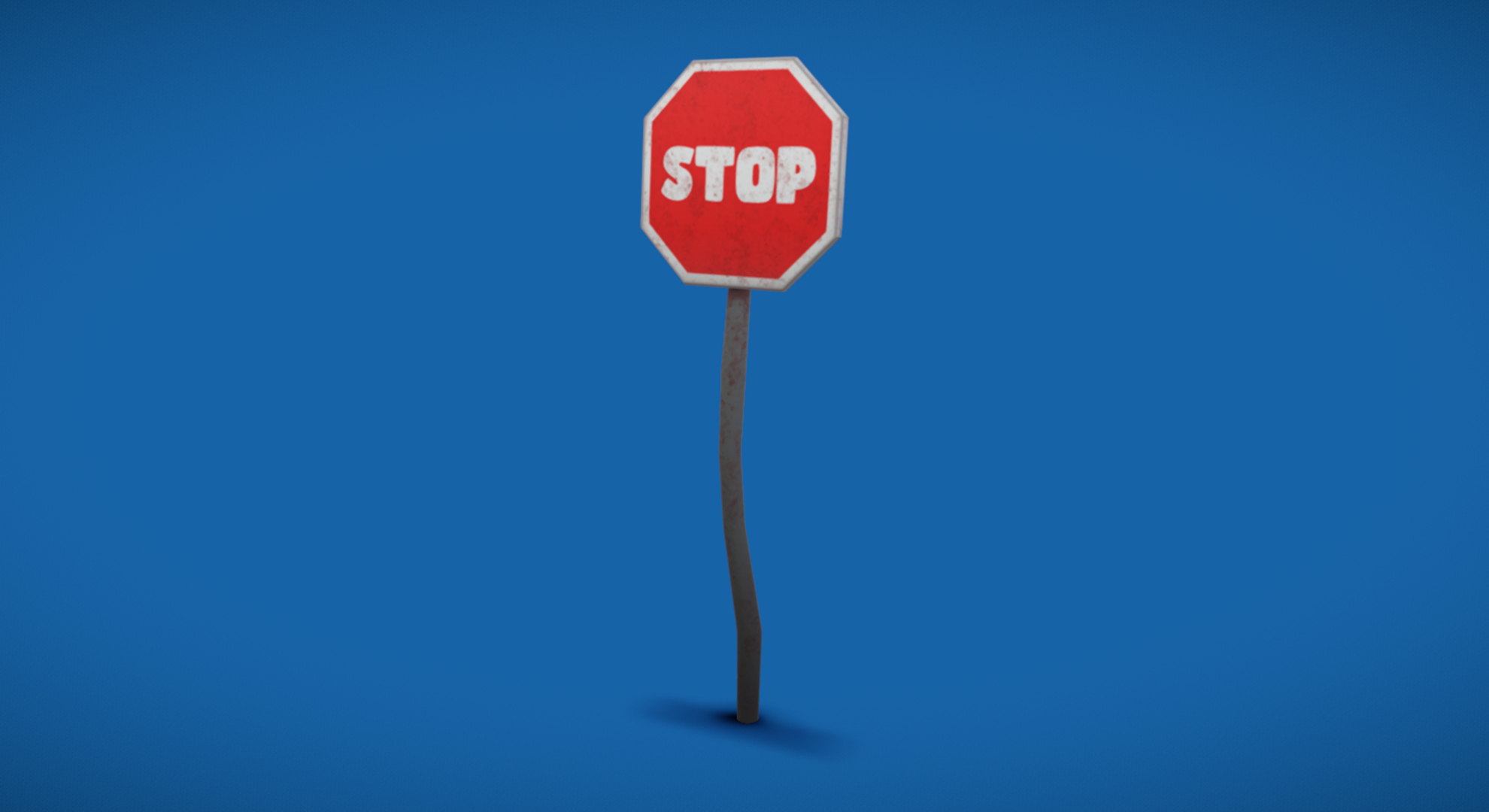Stylized Post-Apocalyptic Stop Sign – Game Ready 3D Prop by HERDETZY