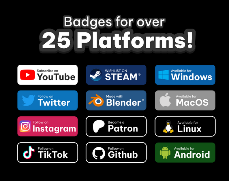 Platform Badge Asset Pack by MaxBluePanda