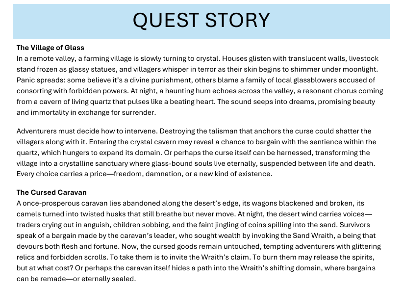 50 RPG Quest Stories – Fantasy Adventure Prompt Pack by ProAssets_IA