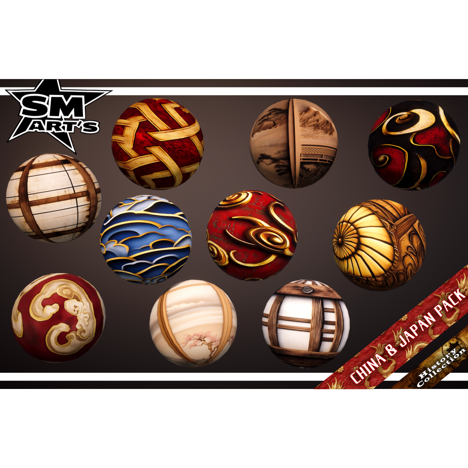 China & Japan Texture Pack - 50 High-Quality Stylized Materials by SM ART'S