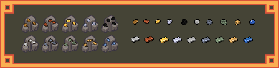 Pixel Art Ore & Materials Pack by jonymin