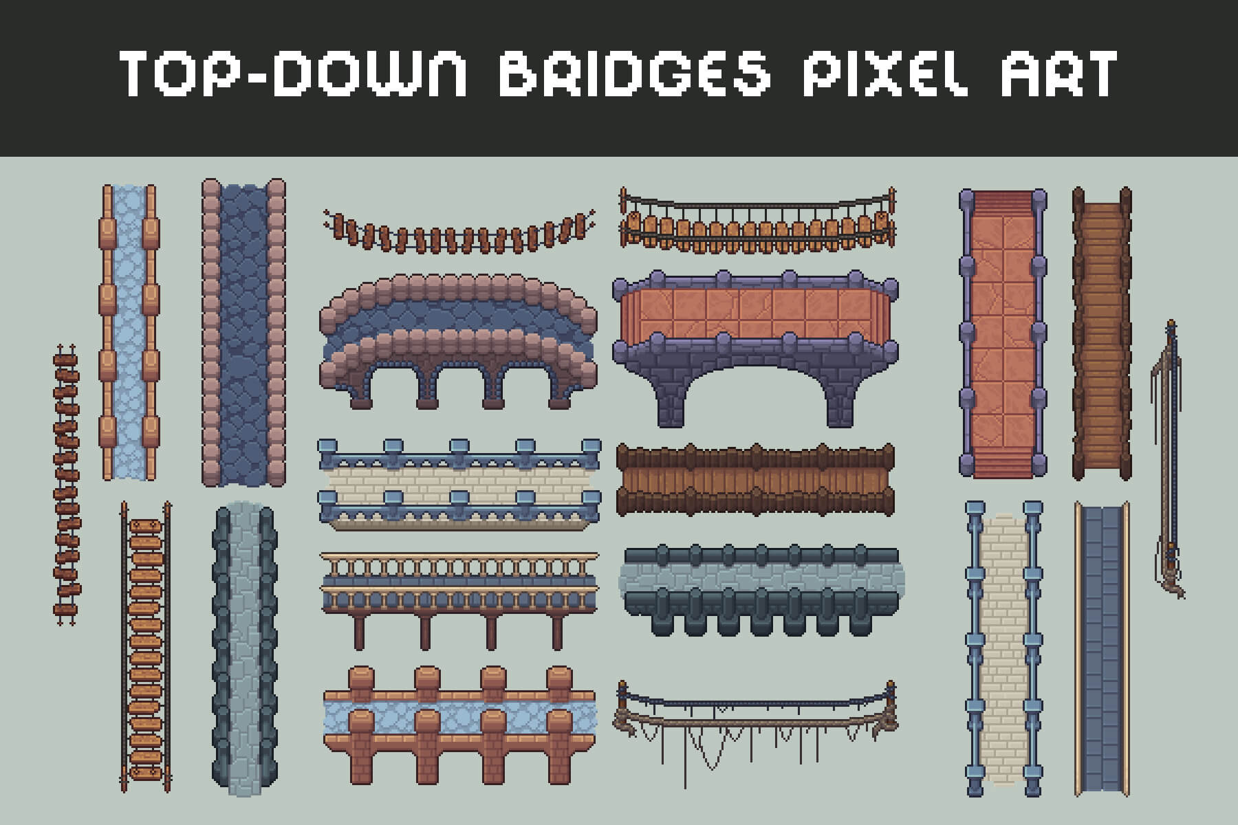 Free Bridges Pixel Art Assets by Free Game Assets (GUI, Sprite, Tilesets)