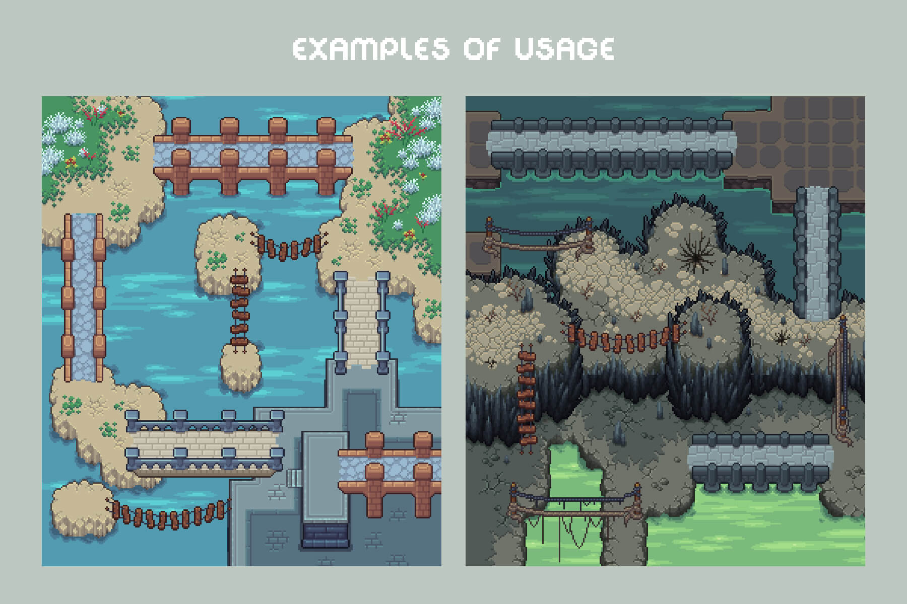Free Bridges Pixel Art Assets by Free Game Assets (GUI, Sprite, Tilesets)