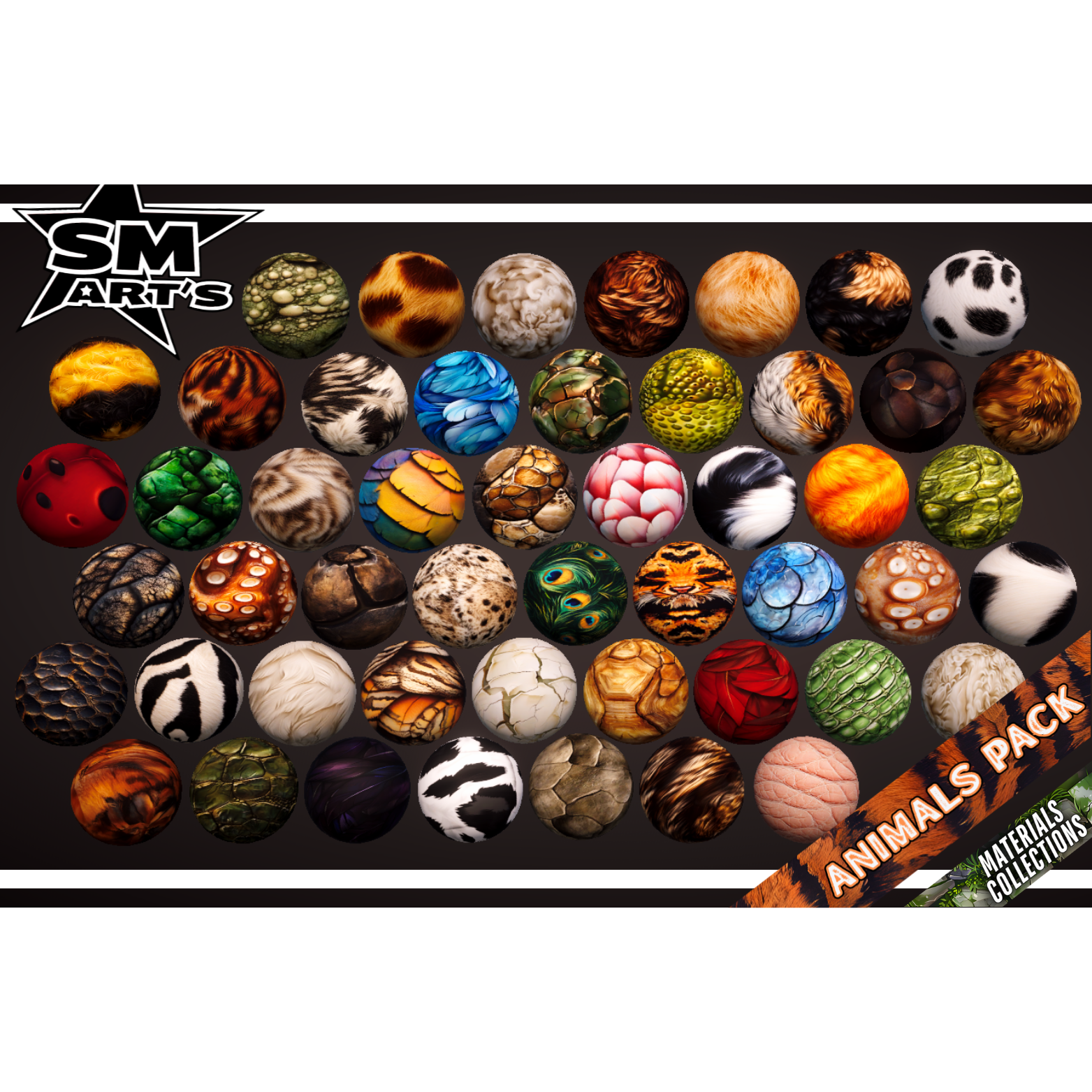 Animals Texture Pack – 50 High-Quality Stylized Materials by SM ART'S