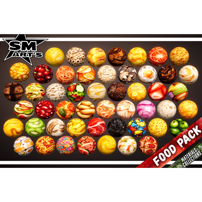 Foods Texture Pack – 50 High-Quality Stylized Materials by SM ART'S