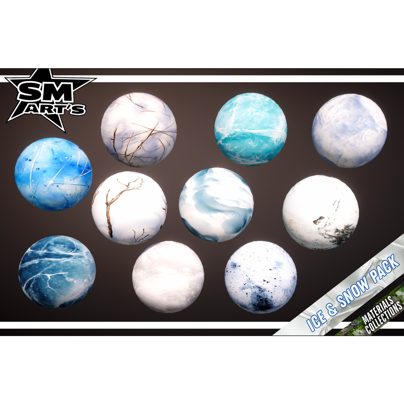 Ice & Snow Texture Pack – 50 High-Quality Stylized Materials by SM ART'S