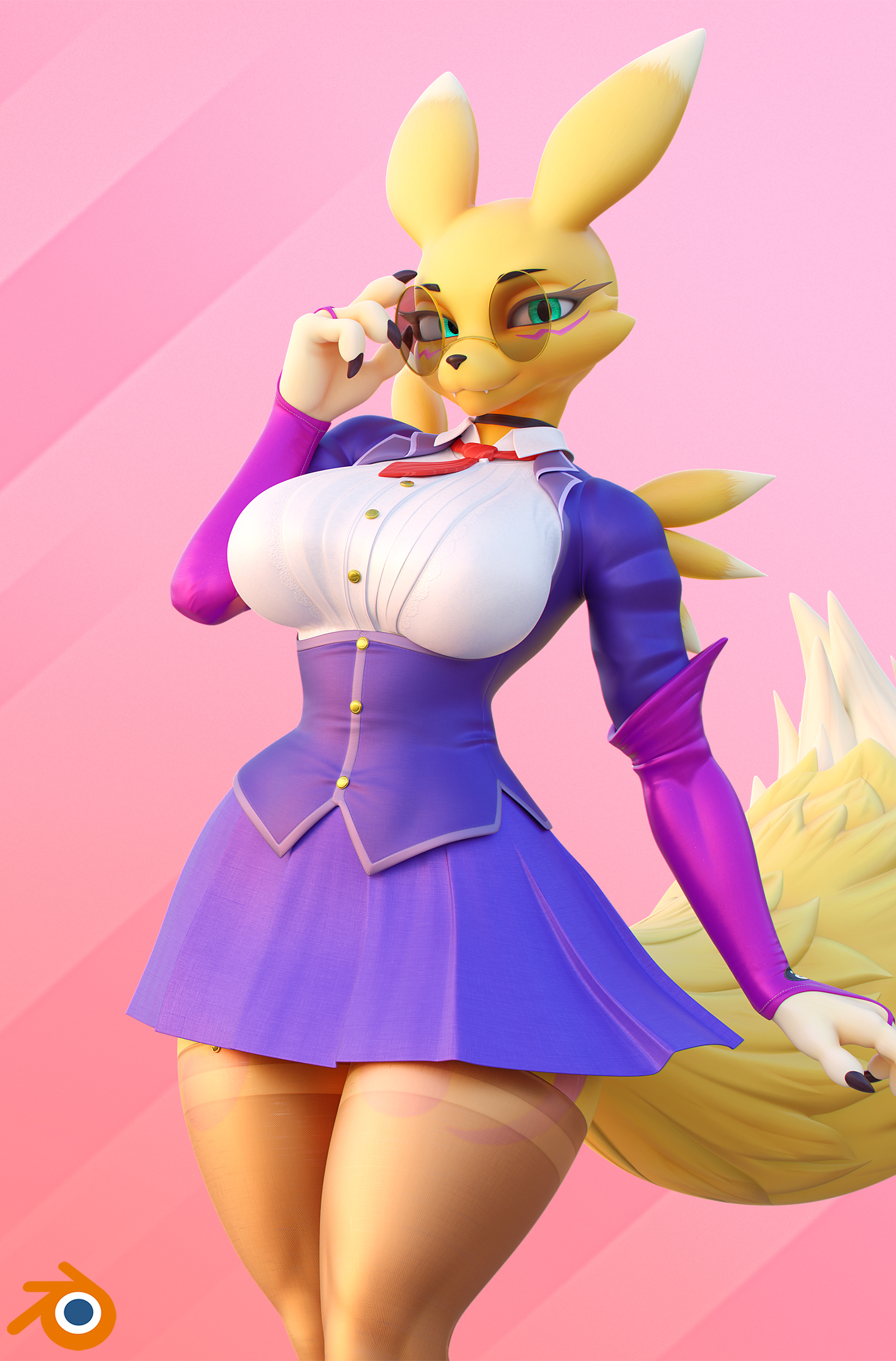 Renamon: Your Digimon Girl (Blender) by MayoSplash