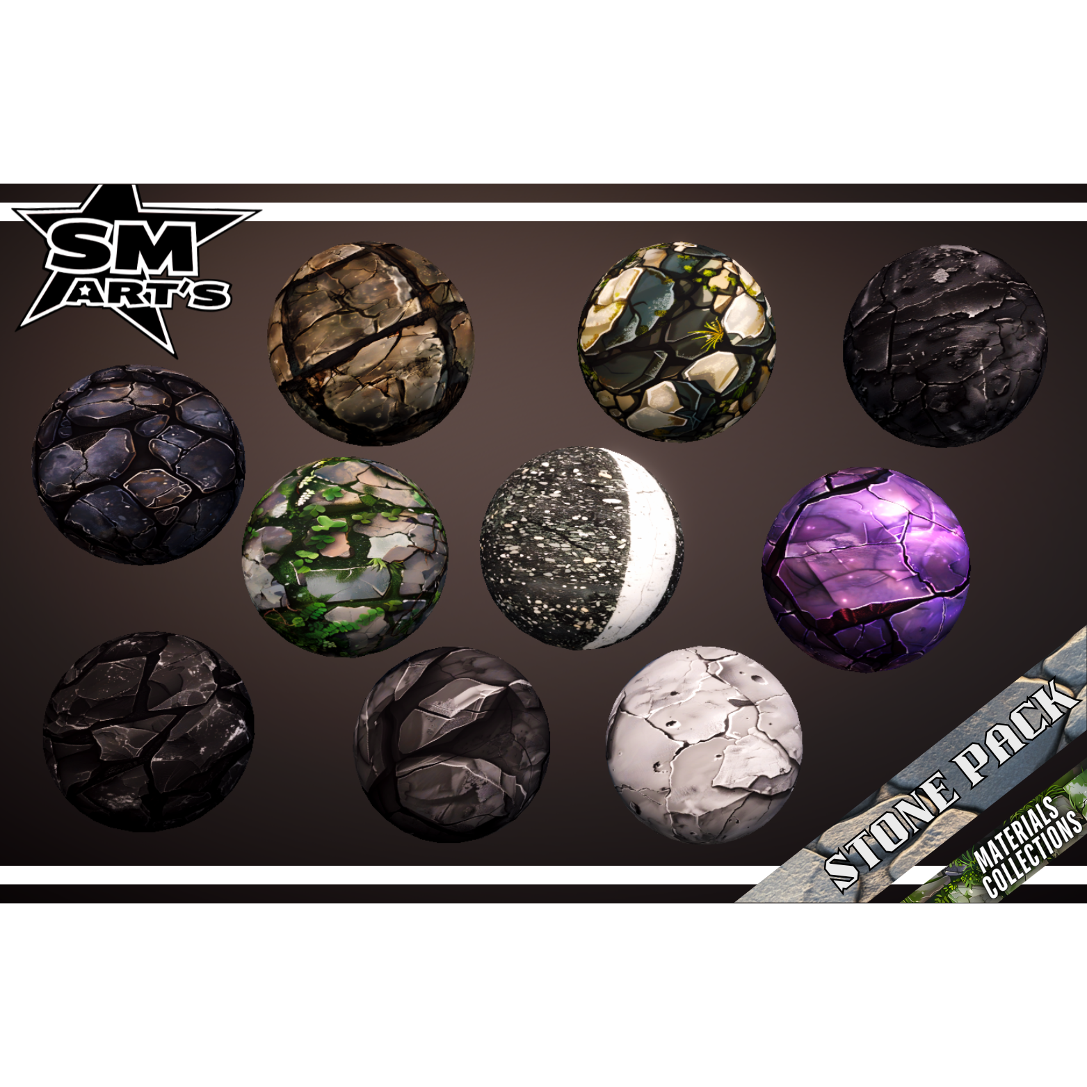 Stone Texture Pack – 50 High-Quality Stylized Materials by SM ART'S