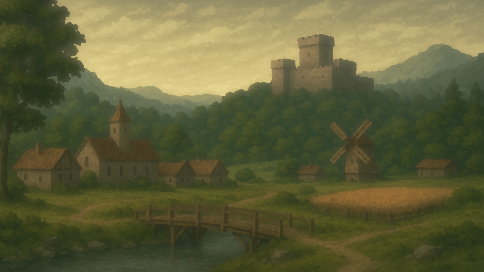 24 Fantasy Medieval Backgrounds. Game Ready. 16:9 by maciaz