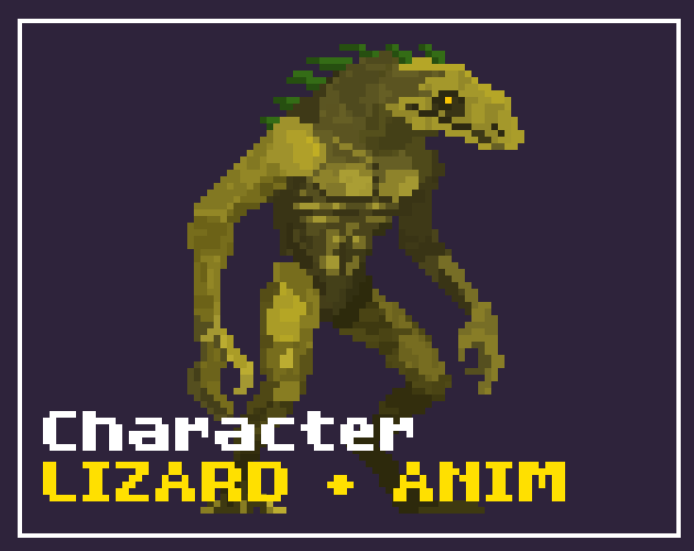 Pixelart Lizard character with animations by Loovgames