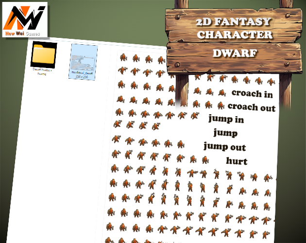 2D Fantasy Character – Dwarf (Animated Sprite Pack) by NewWaiGames