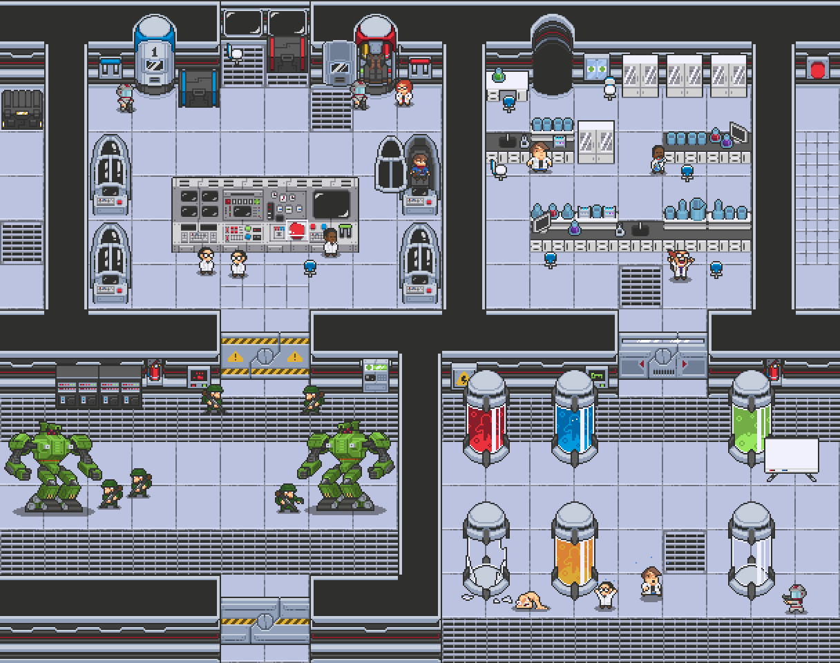 2D Pixel Art Futuristic Labs Tileset by Elthen's Pixel Art Shop