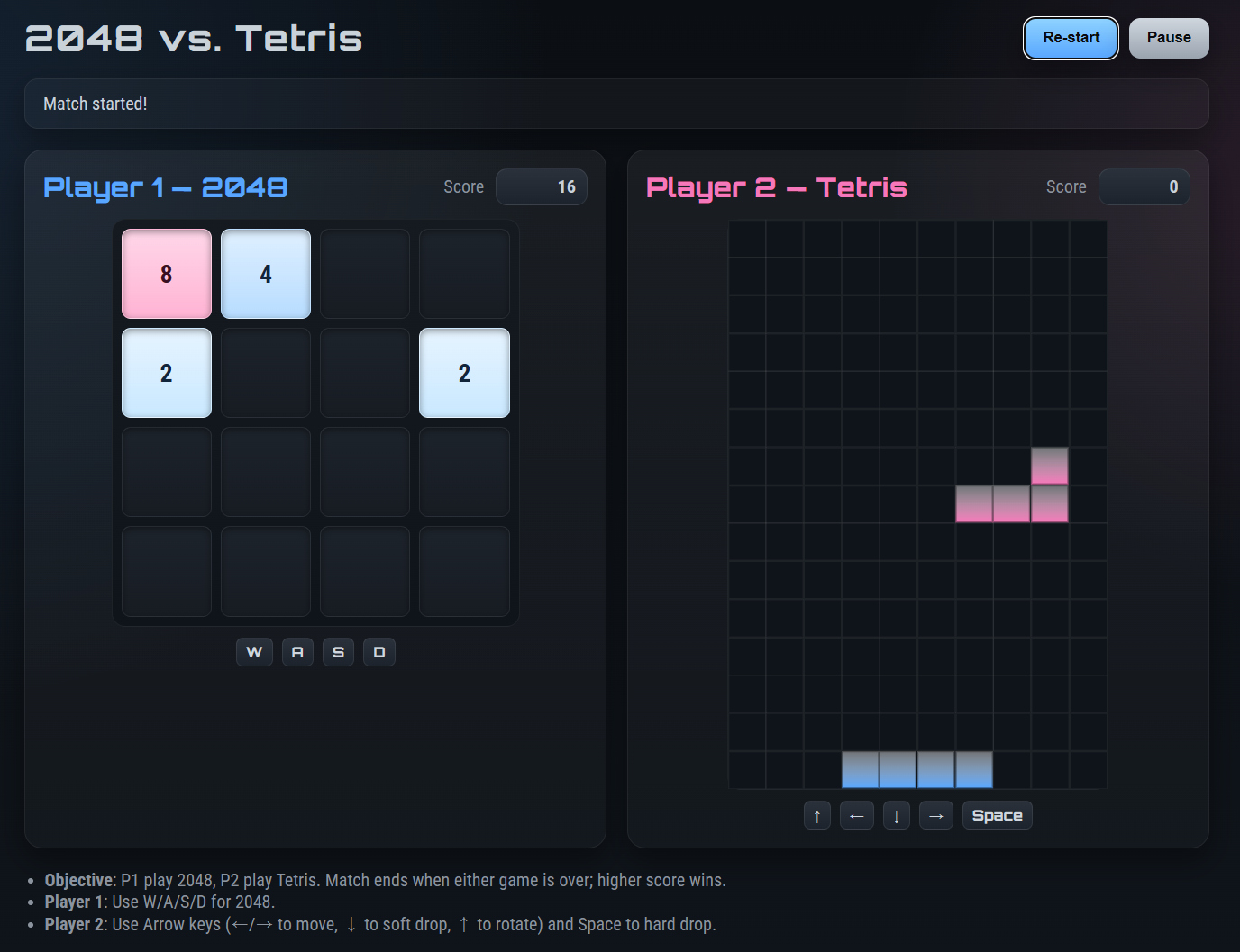 2048 vs. Tetris by kusGames