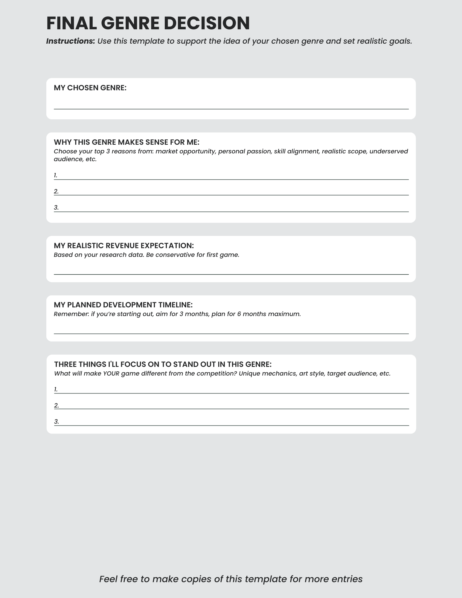 Genre Research Template by Cyan