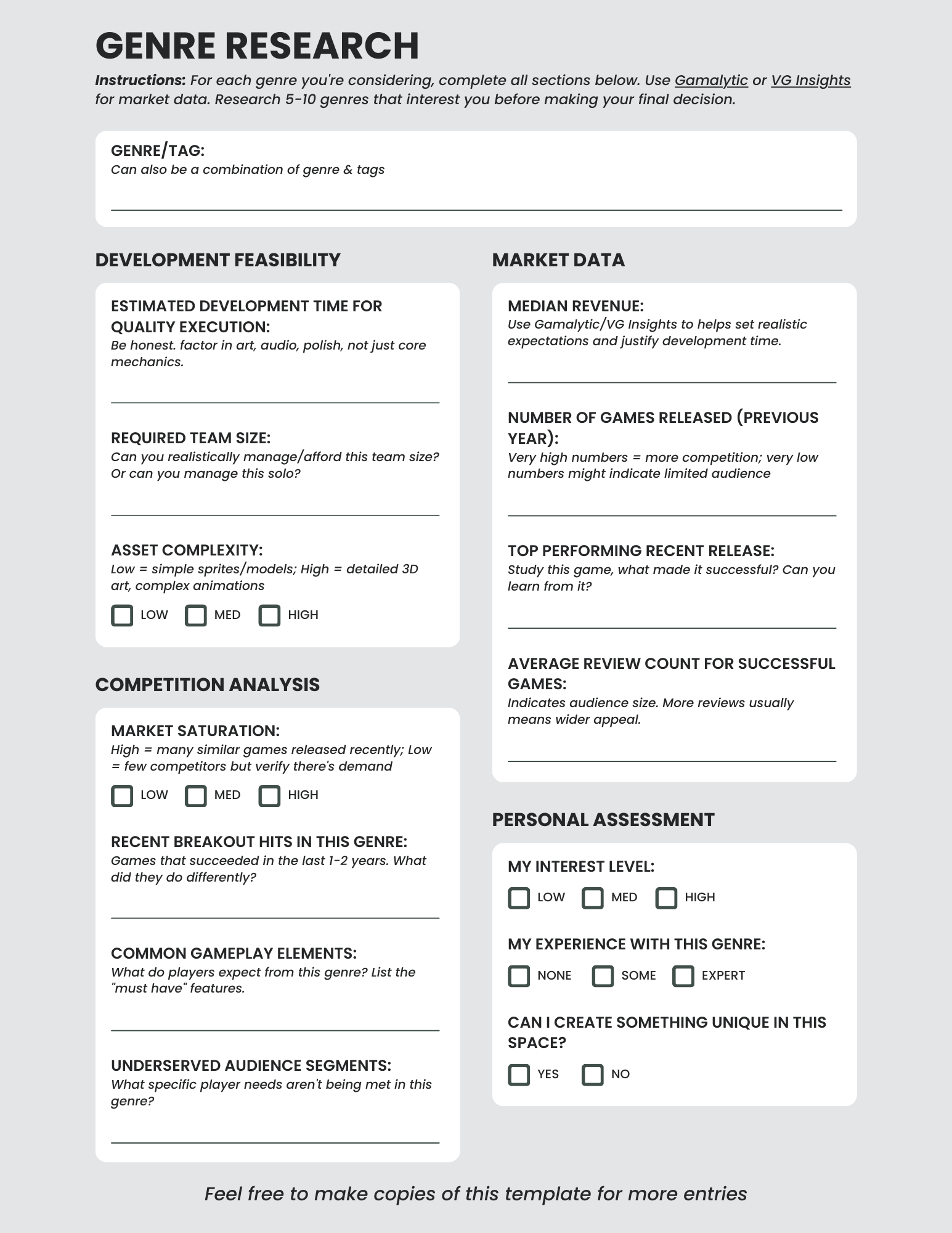 Genre Research Template by Cyan