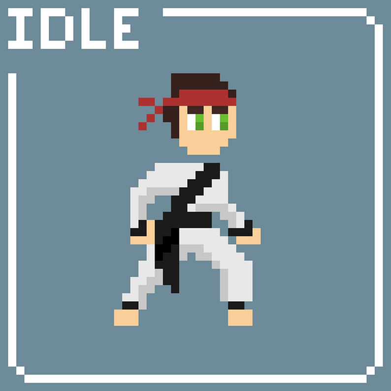 Pixel Karate , Kung Fu Character Sprite Sheet by Animatix