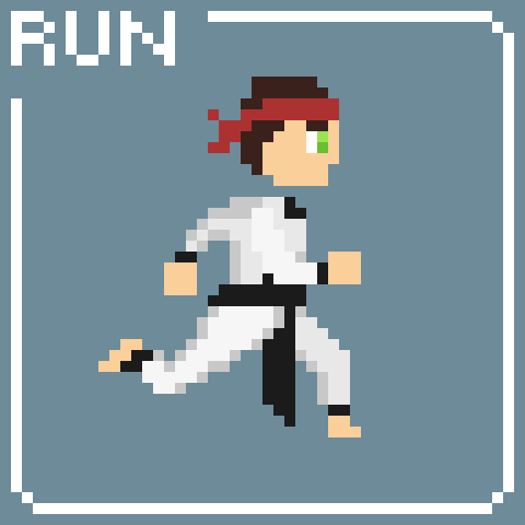 Pixel Karate , Kung Fu Character Sprite Sheet by Animatix