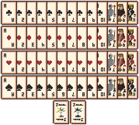 cards - 52 card assets | Pixel Art by The Wanderers Land