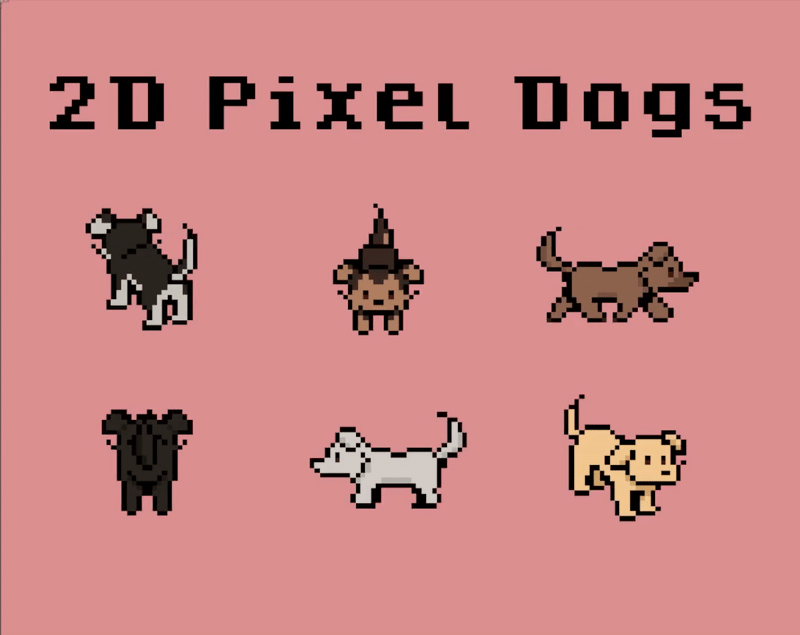2D Pixel Dogs by lin