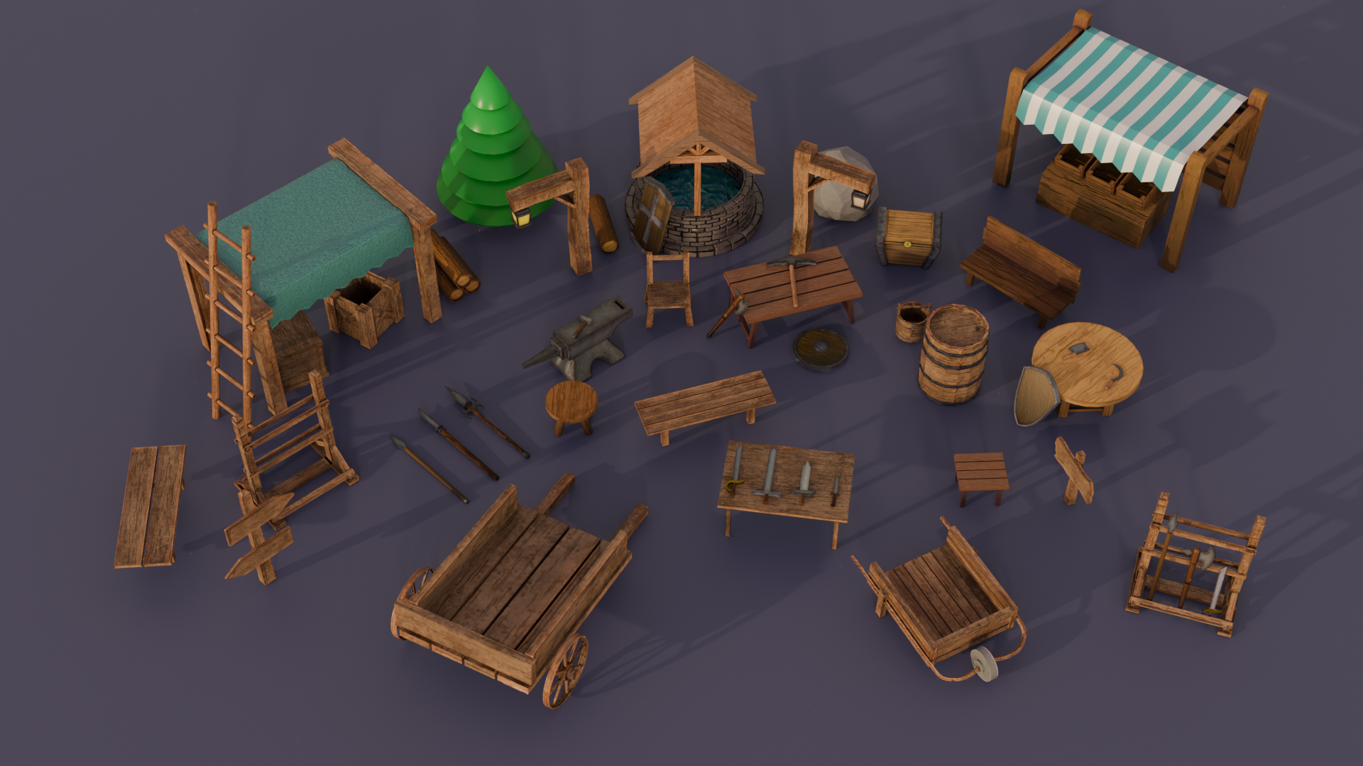 3D Medieval Stylized Props by AdobeMano
