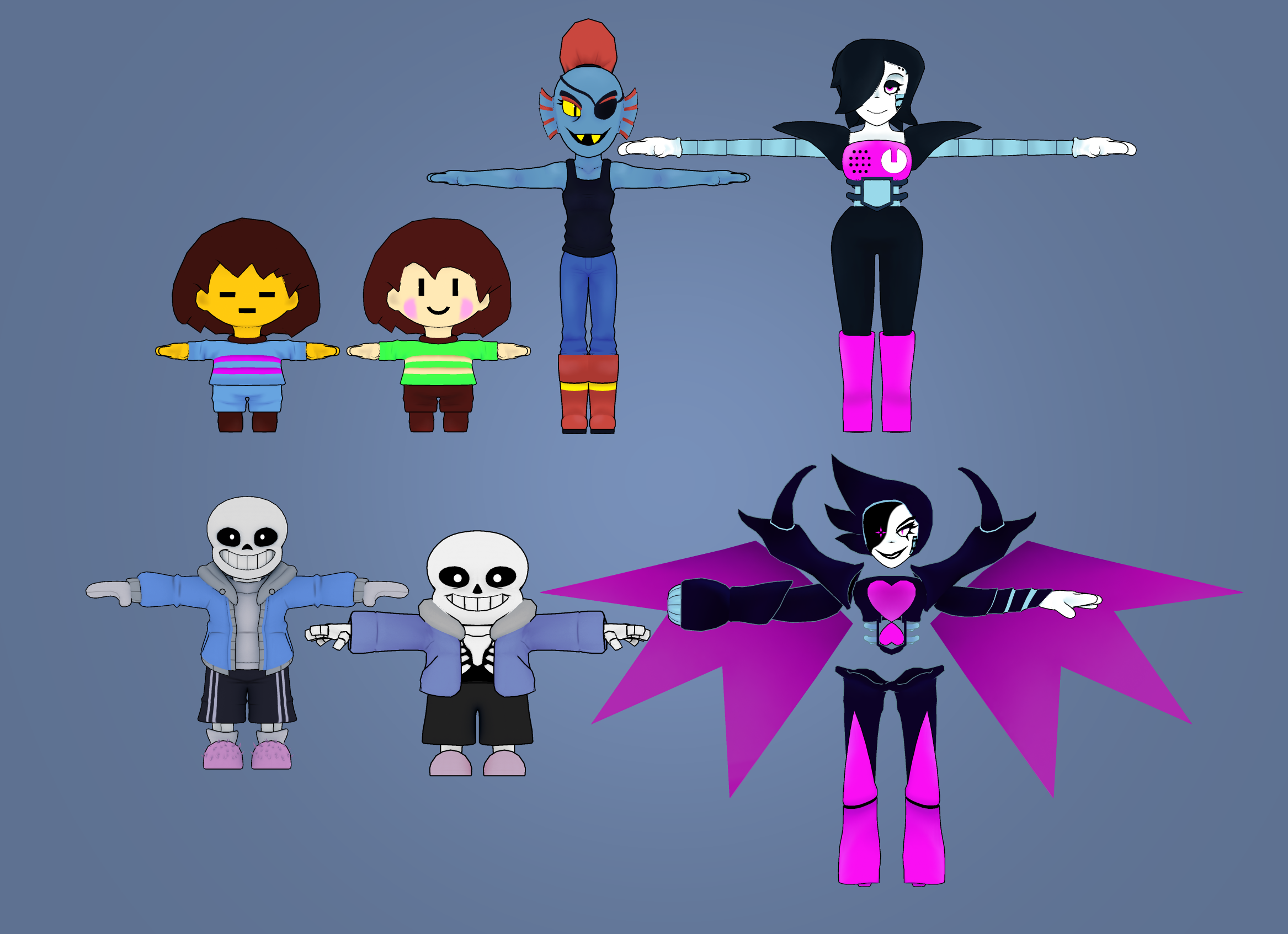 Old/Unfinished Undertale Pack - 3D Models by Viba