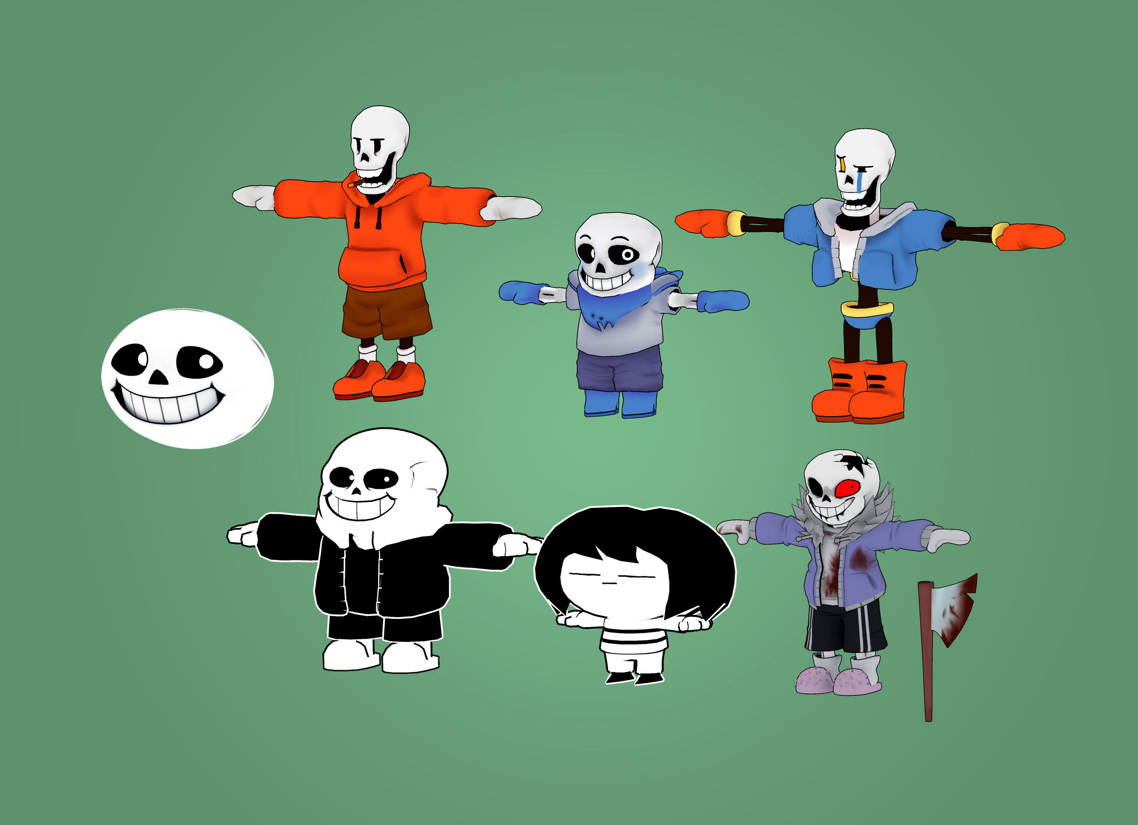 Old/Unfinished Undertale Pack - 3D Models by Viba