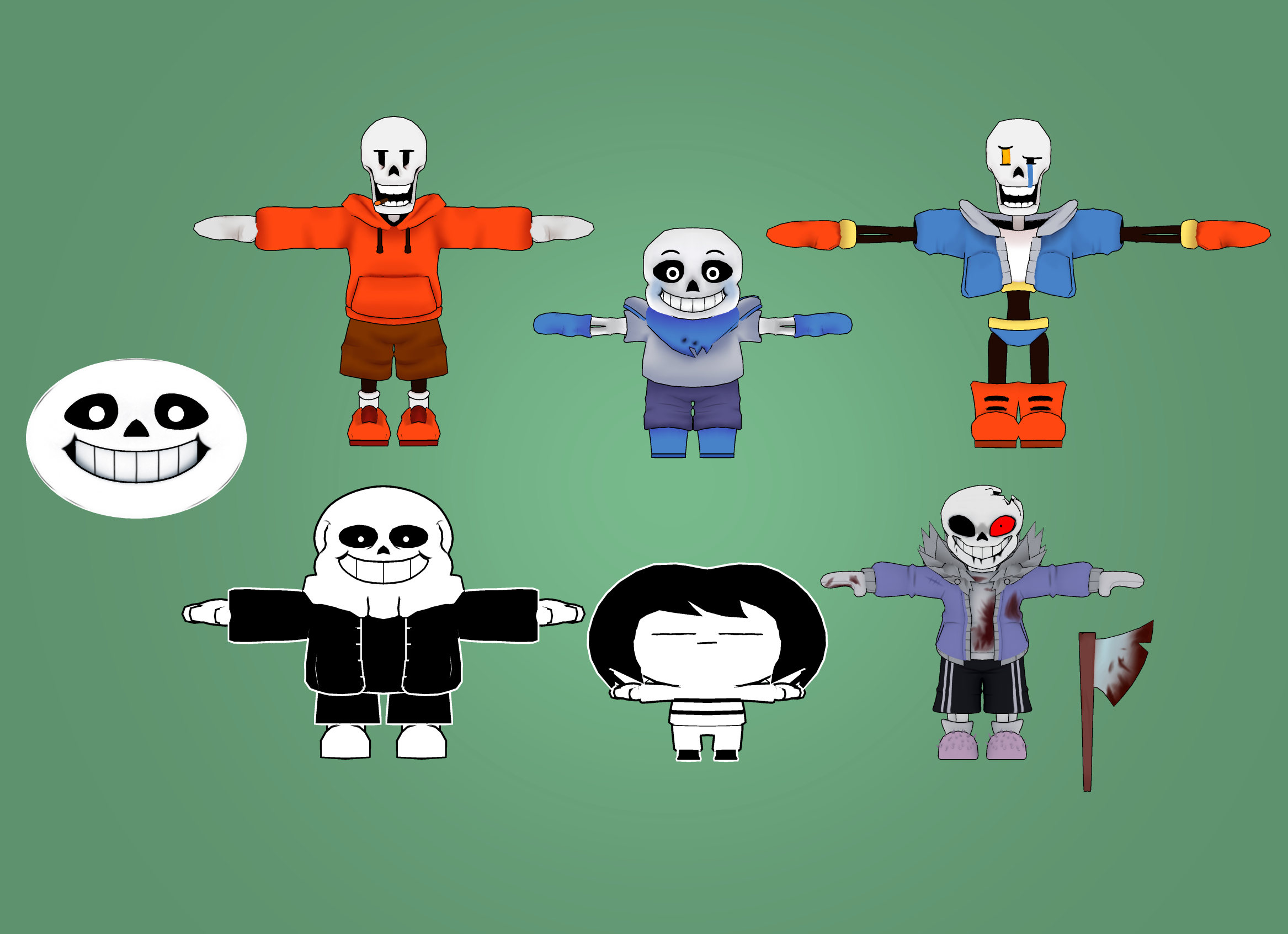 Old/Unfinished Undertale Pack - 3D Models by Viba