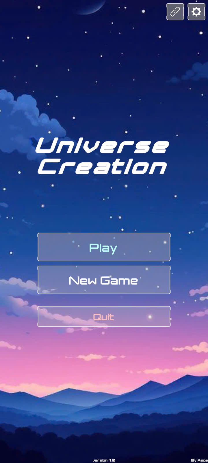 Universe Creation by Asce