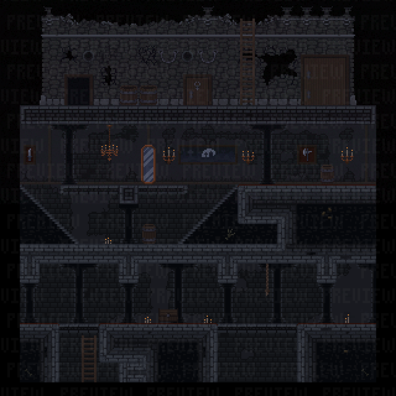 Castle Tileset - Night Forge Series by BigWander