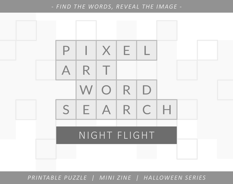 Pixel Art Word Search: Night Flight by A.M.P. Halstead