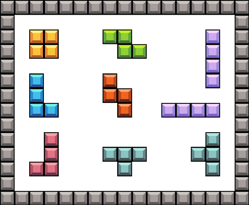Tetris Pixel Art Tileset by Lambda Games