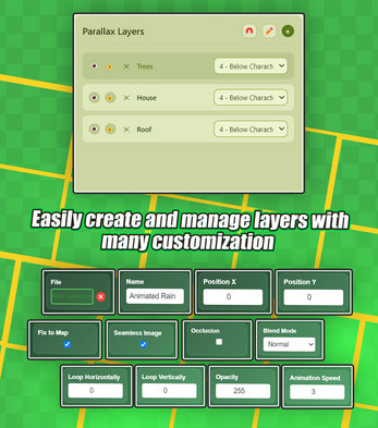Hendrix Realtime Parallax Map Builder - RPG Maker MZ Plugin by Sang Hendrix
