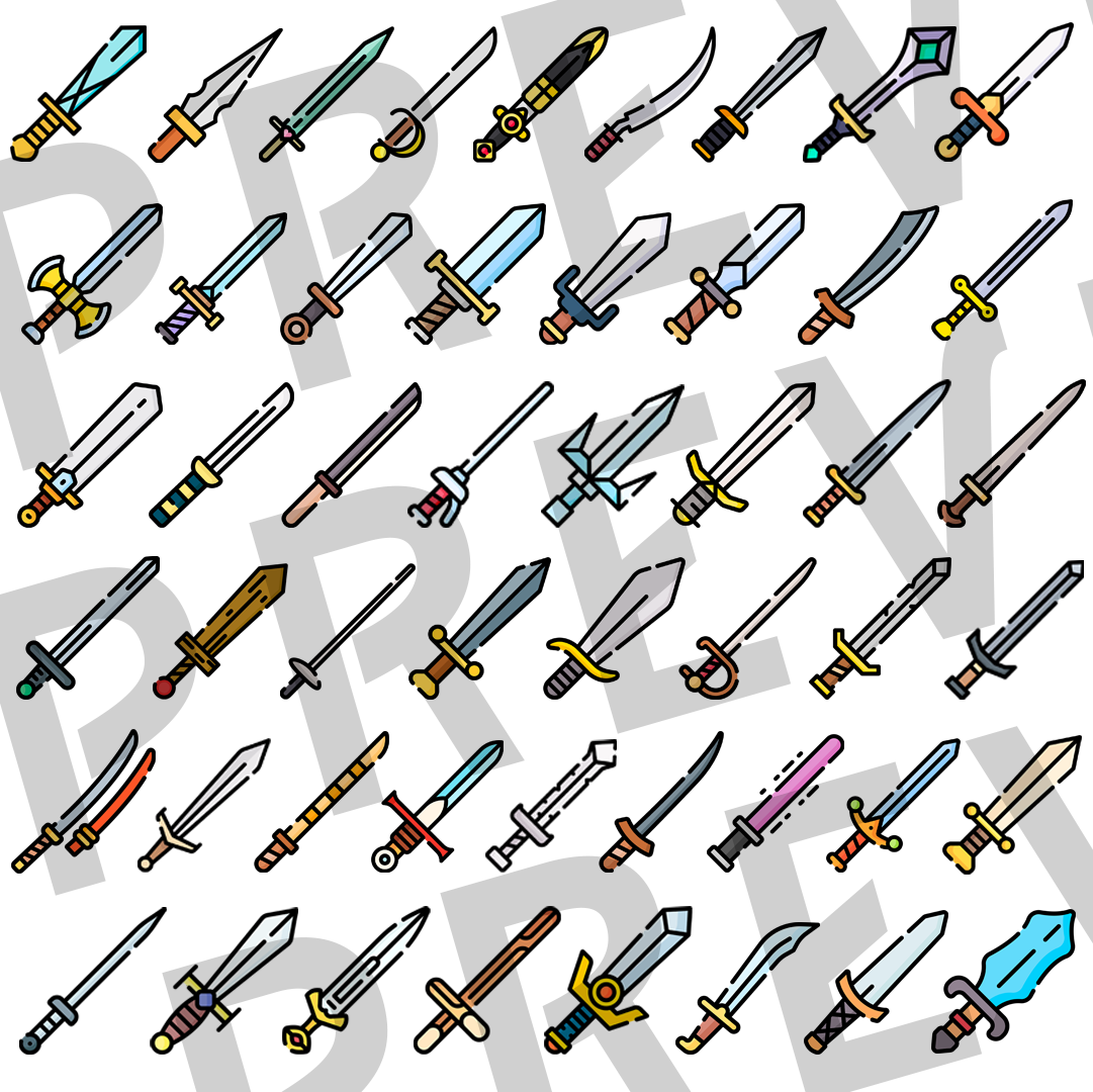 50 Swords Asset Pack by innerchildstudio