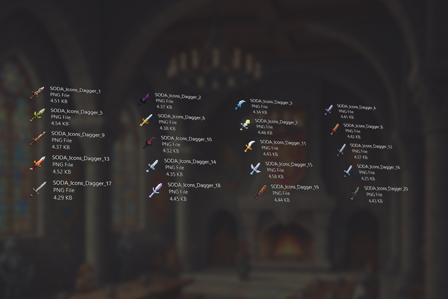 100+ Stylized Sword Icon Pack (32x32) by SODA