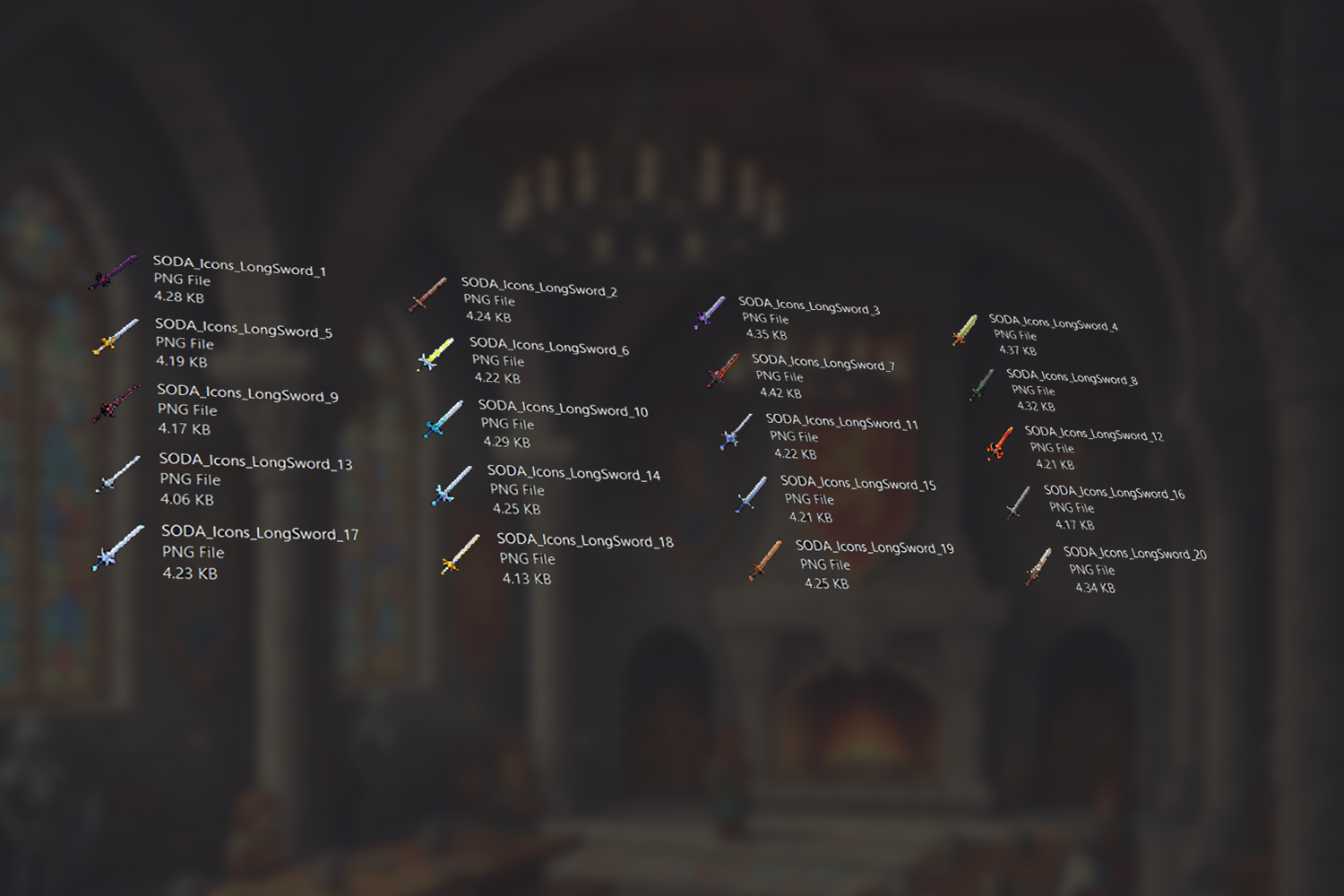 100+ Stylized Sword Icon Pack (32x32) by SODA