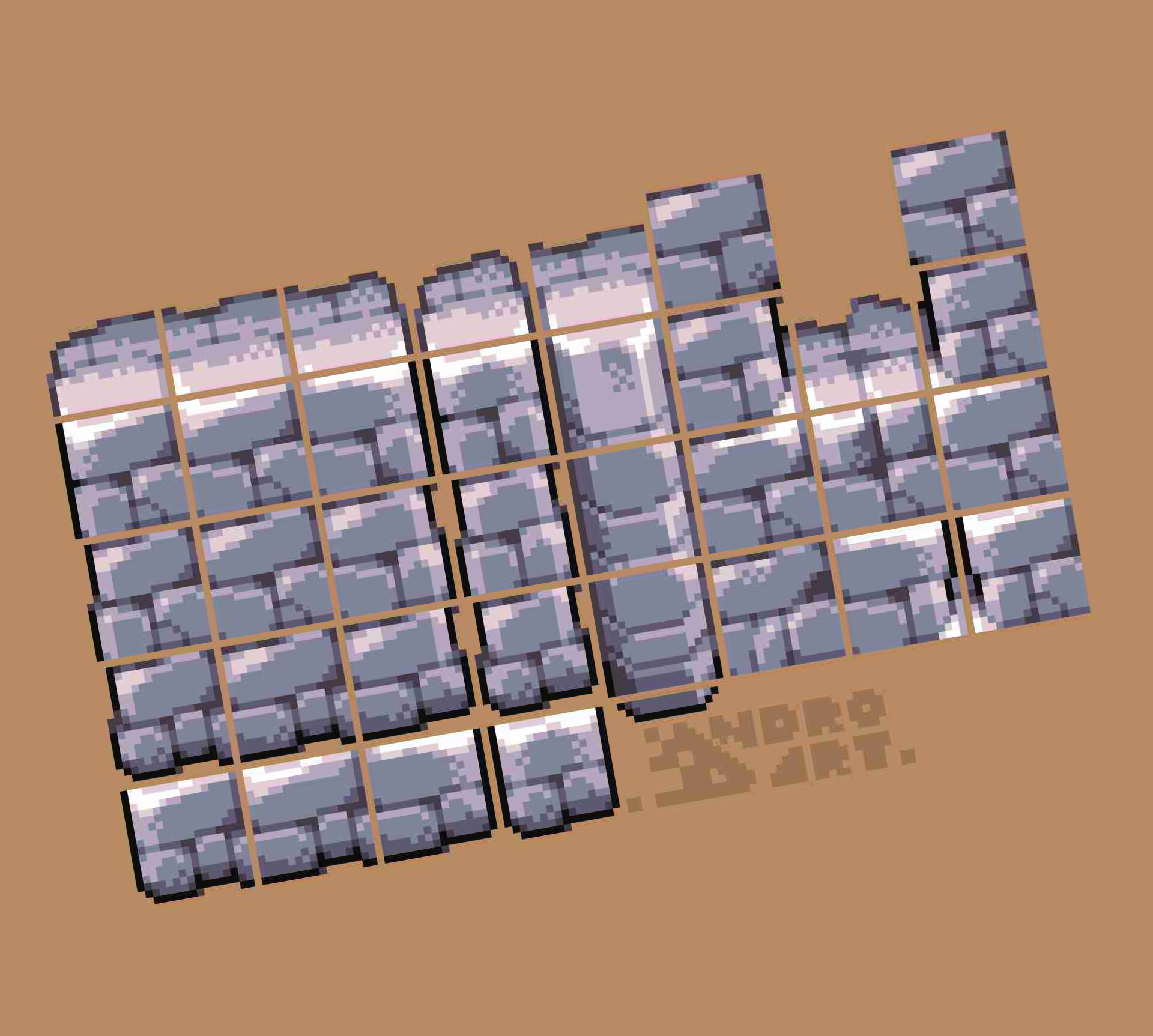 Platform TILESET - stone bricks by Andro Art - Pixel Artist