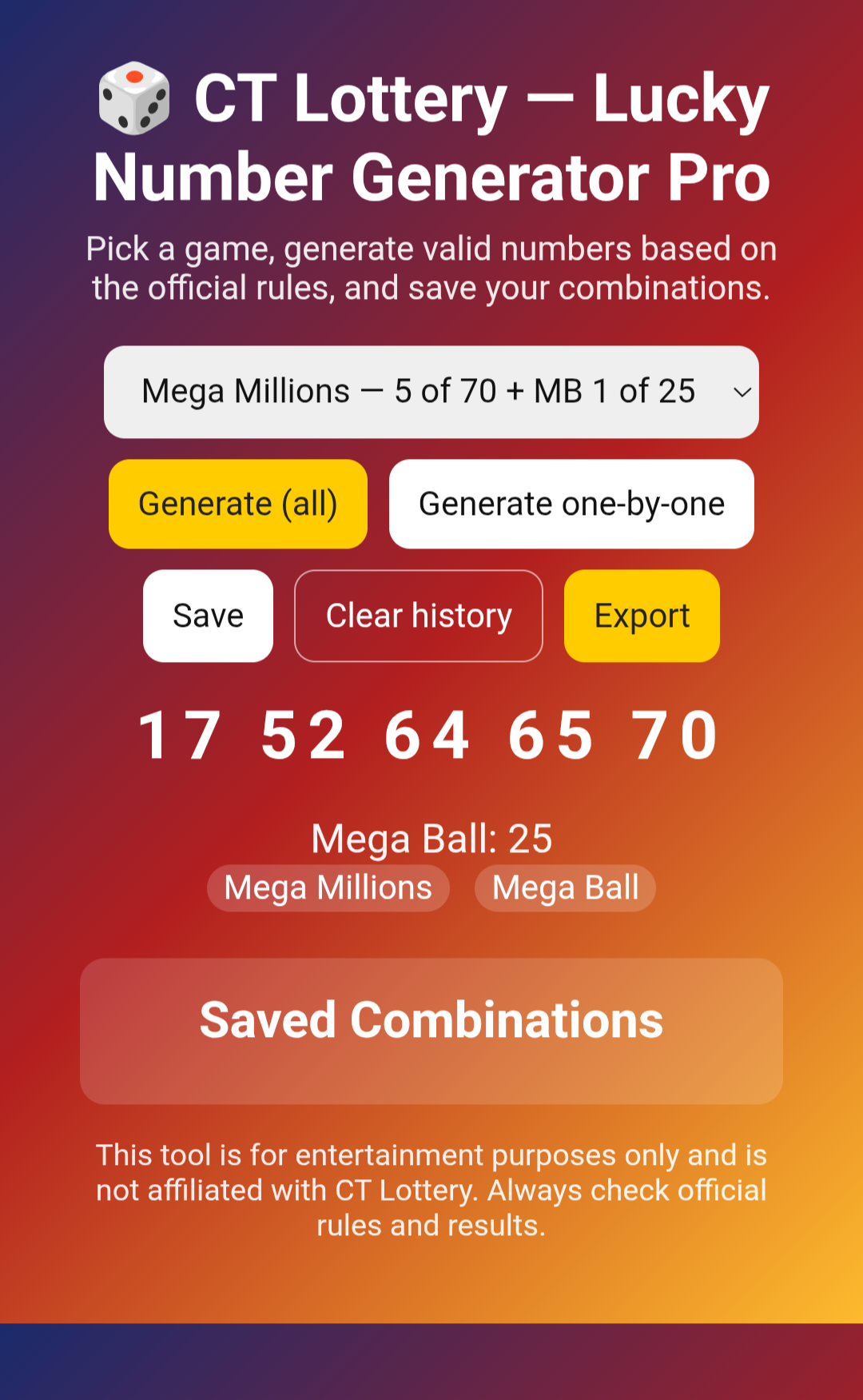 Lucky Number Generator Pro by MetalCubeBit