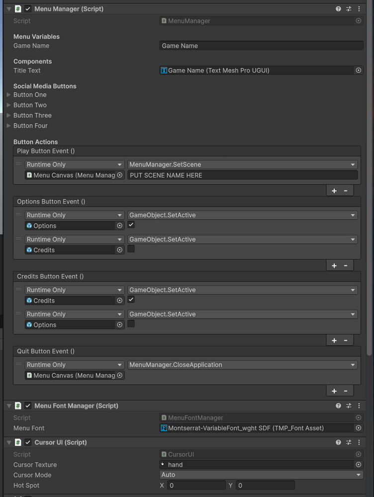 Simple Main Menu System by theeagledev