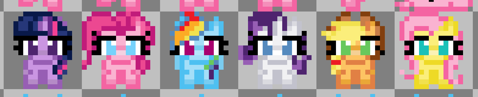 Public Domain Pixel Ponies by hyreia