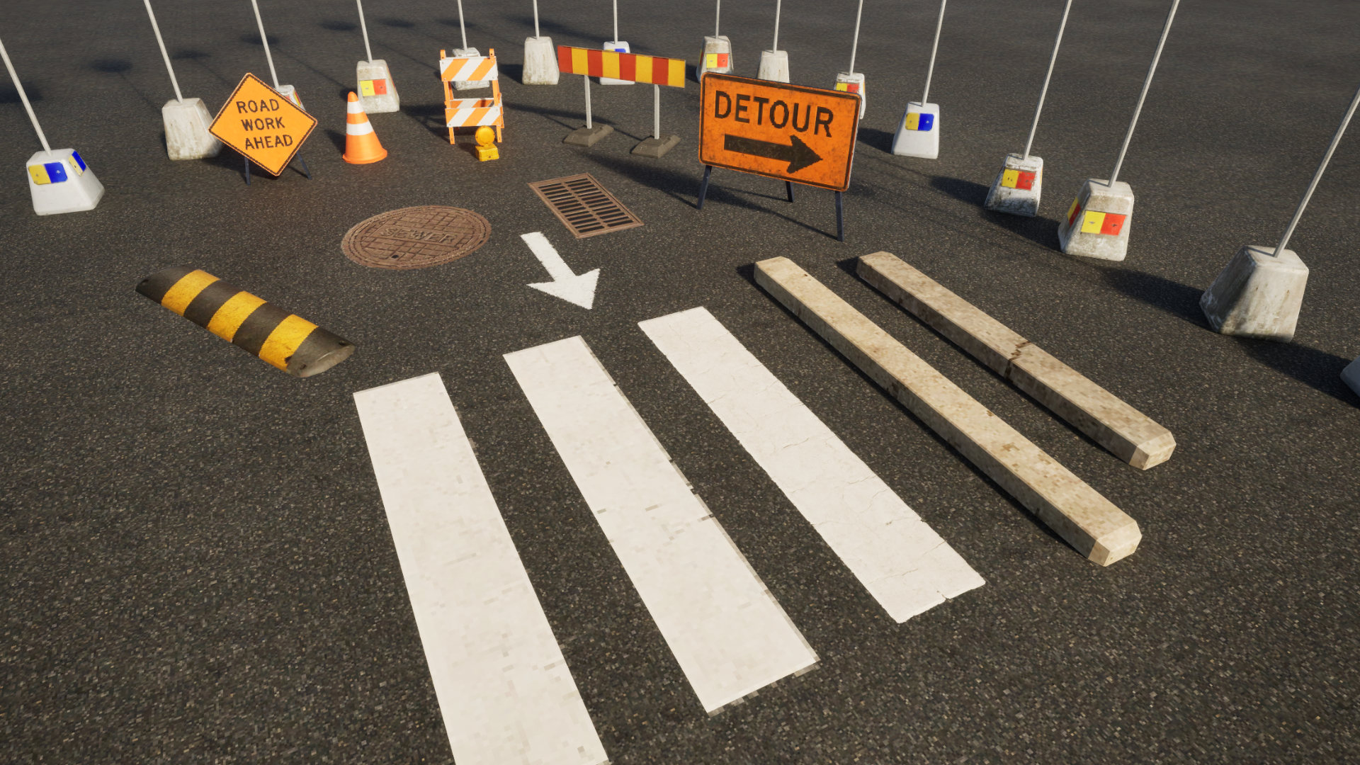 PSX/PS1 Style Traffic Props Pack by lostinputgames