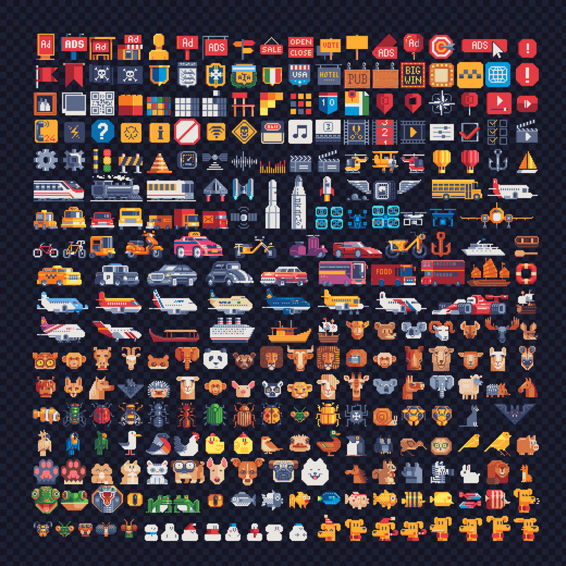 300 - Pixel Art Style Icons #1 by piiixl